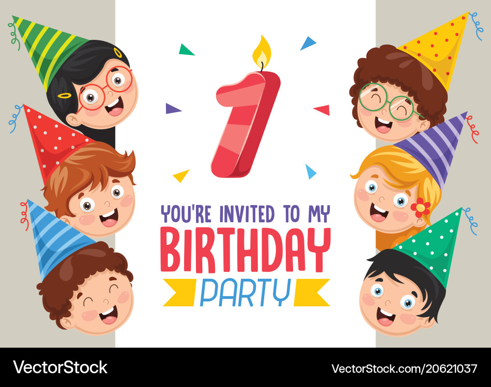 Birthday invitation card design Royalty Free Vector Image