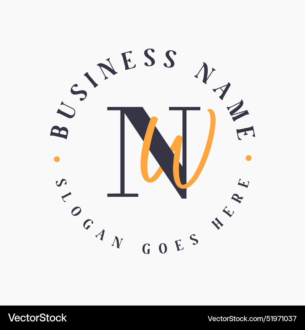 Elegant letter nw initials logo for corporate Vector Image