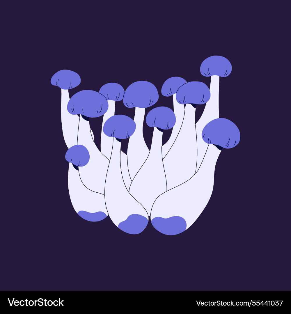 False shimeji with violet caps icon group Vector Image