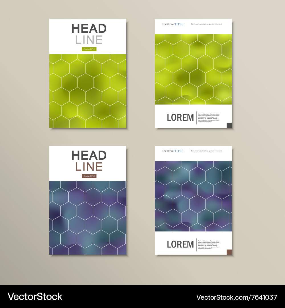 Geometric hexagon pattern design set Royalty Free Vector