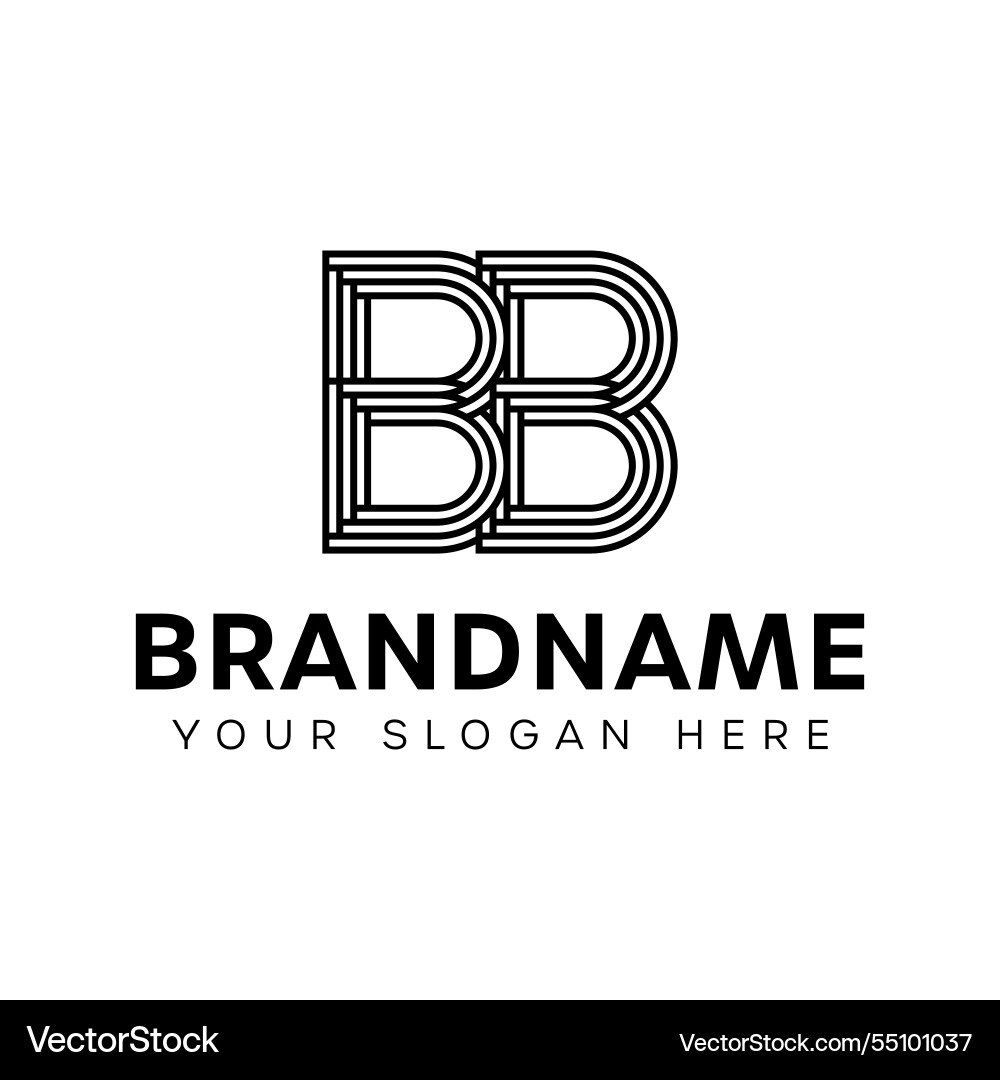 Letters bb monogram logo for business with b Vector Image