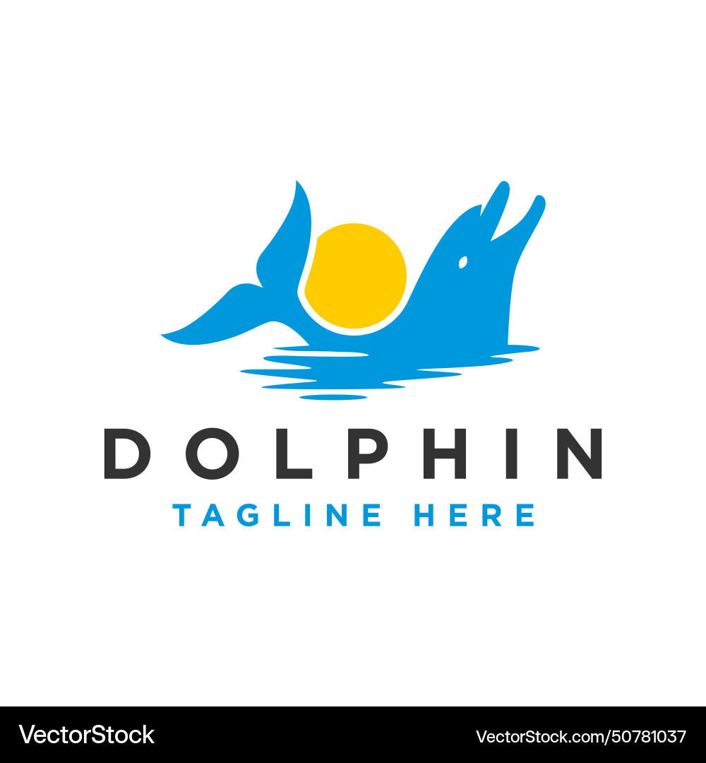 Marine dolphin logo Royalty Free Vector Image - VectorStock