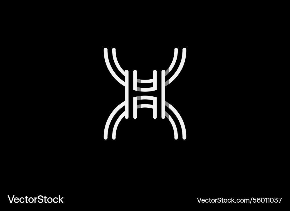 Monogram hxh - futuristic symmetrical lettermark Vector Image