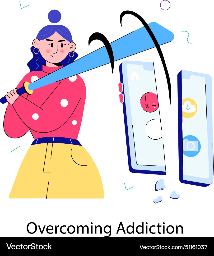 Overcoming addiction Royalty Free Vector Image