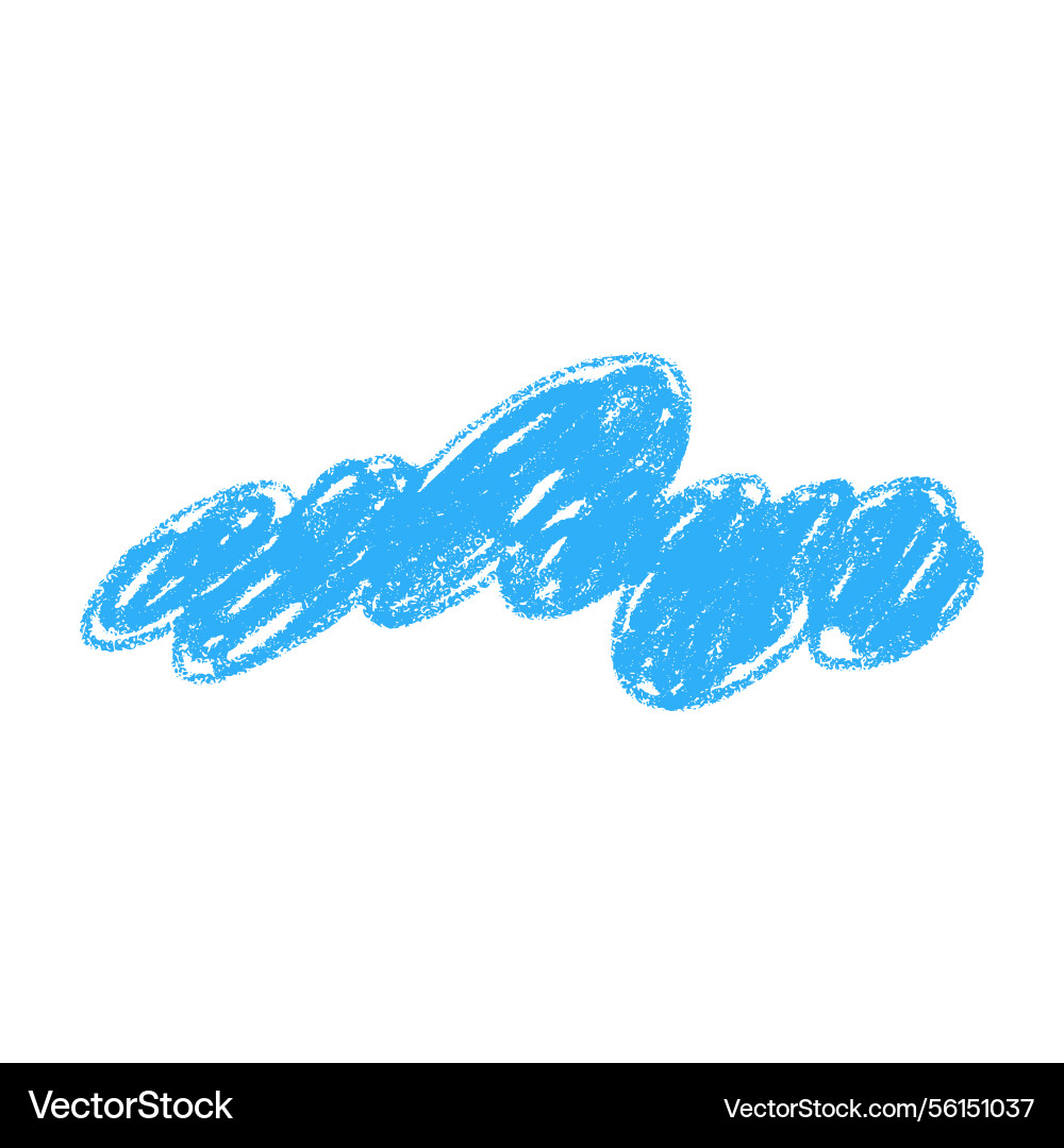 Pastel crayon clouds with chalky texture Vector Image