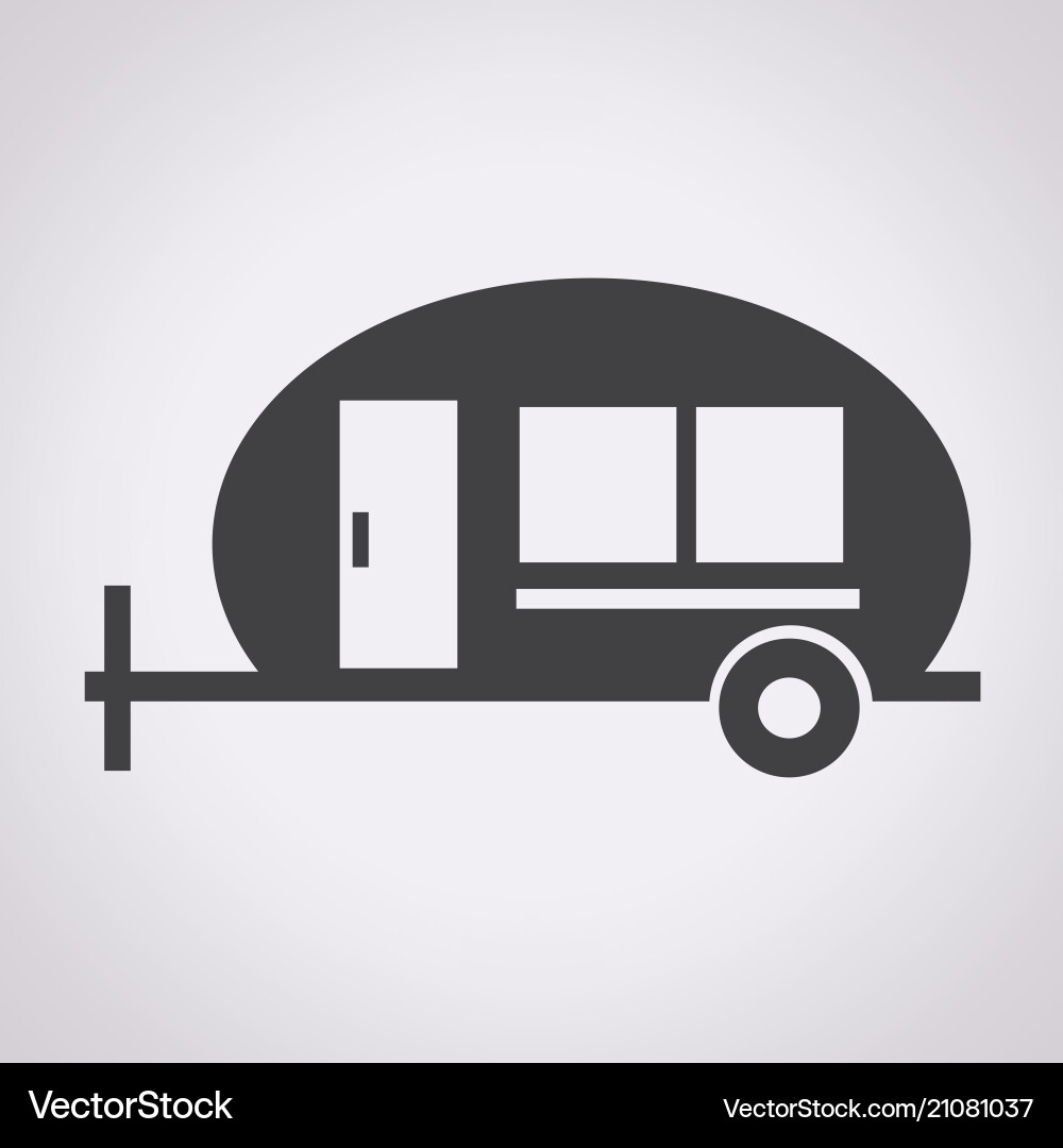 Recreation Vehicle Icon - RV Trailer Royalty Free Vector