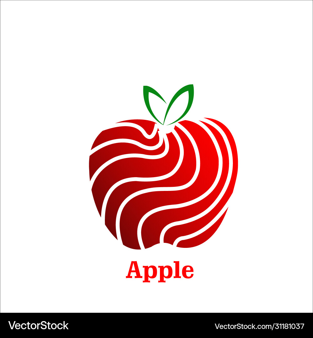 Red apple logo simple mascot fruit for your Vector Image