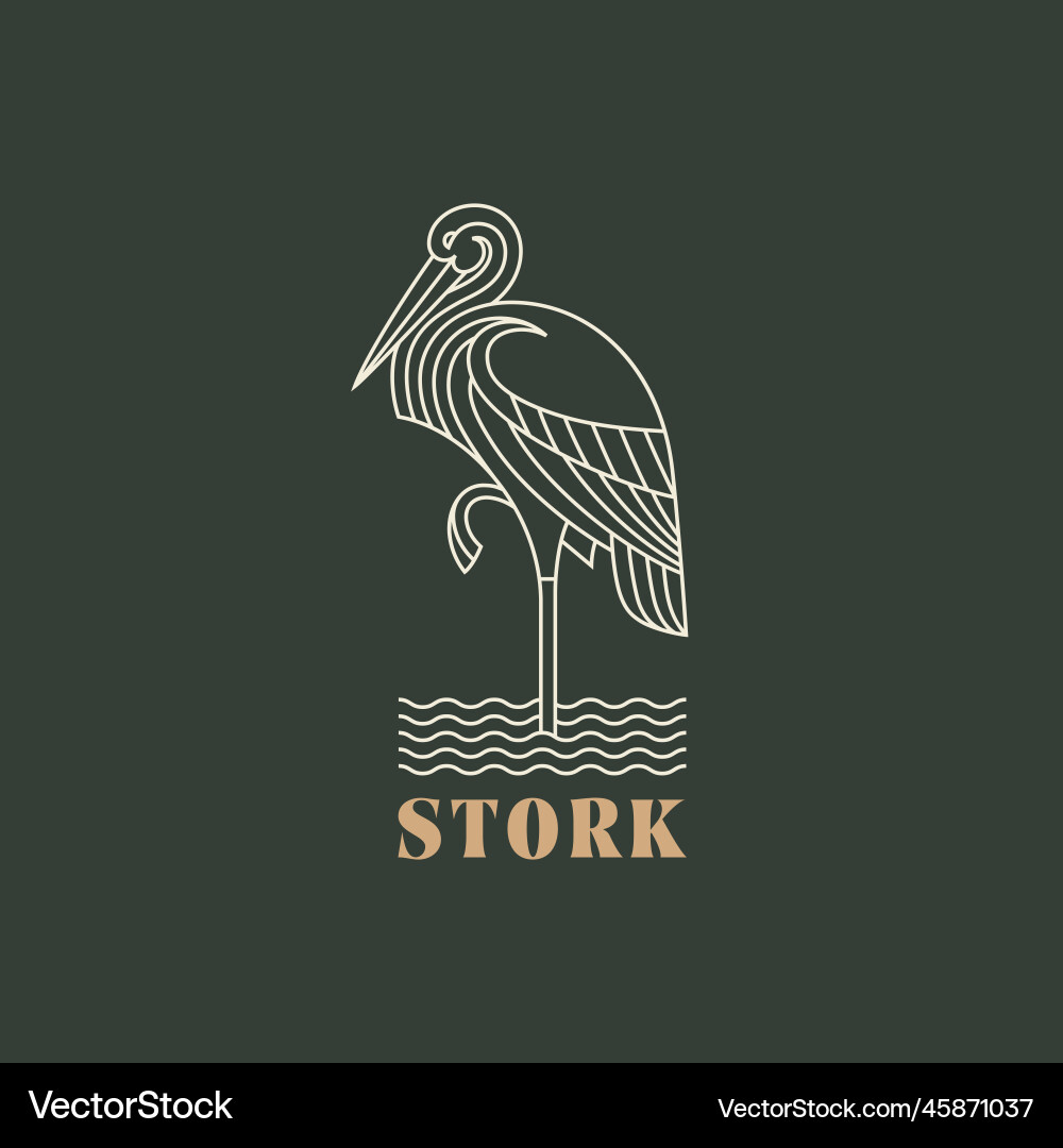 Stork logo Royalty Free Vector Image - VectorStock