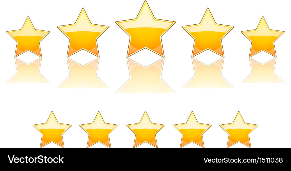 5 gold stars Royalty Free Vector Image - VectorStock