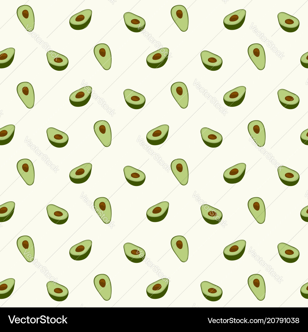 Avocado Seamless Pattern Royalty Free Vector Image