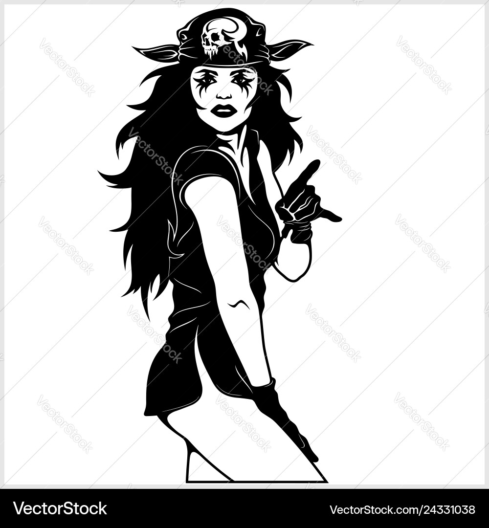 Cool rocker sexy girl Royalty Free Vector Image