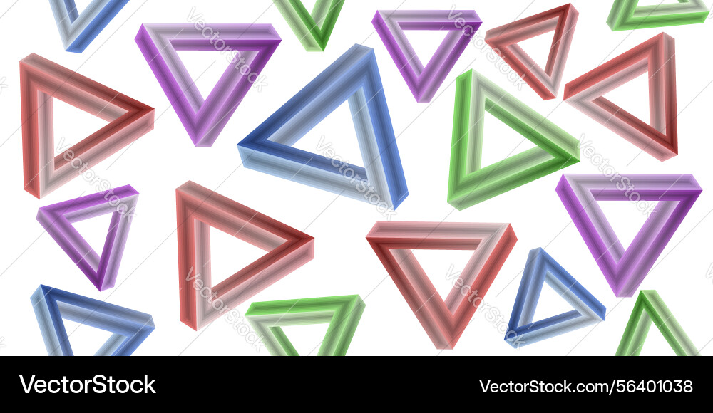 Impossible seamless triangle background optical Vector Image