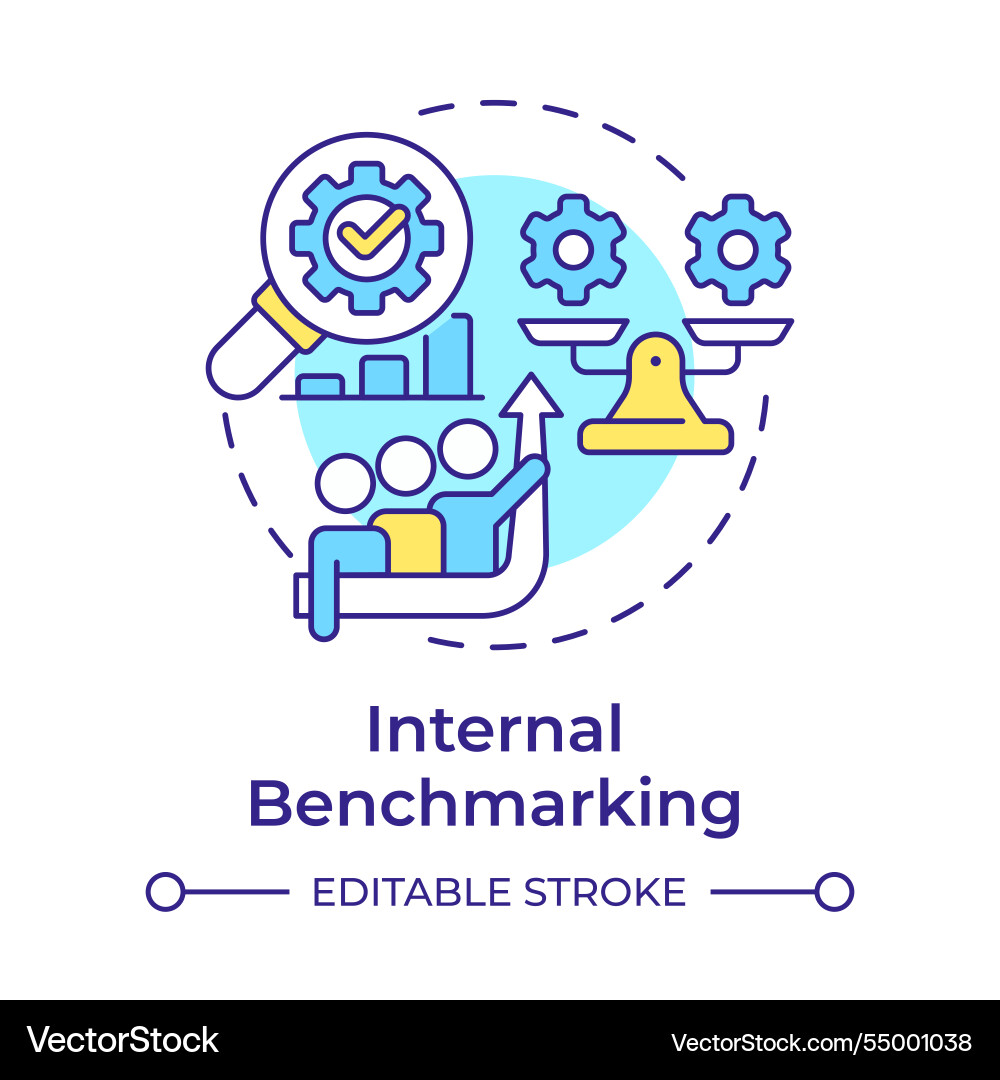 Internes Benchmarking Multi-Farbkonzept-Symbol Vektorbild