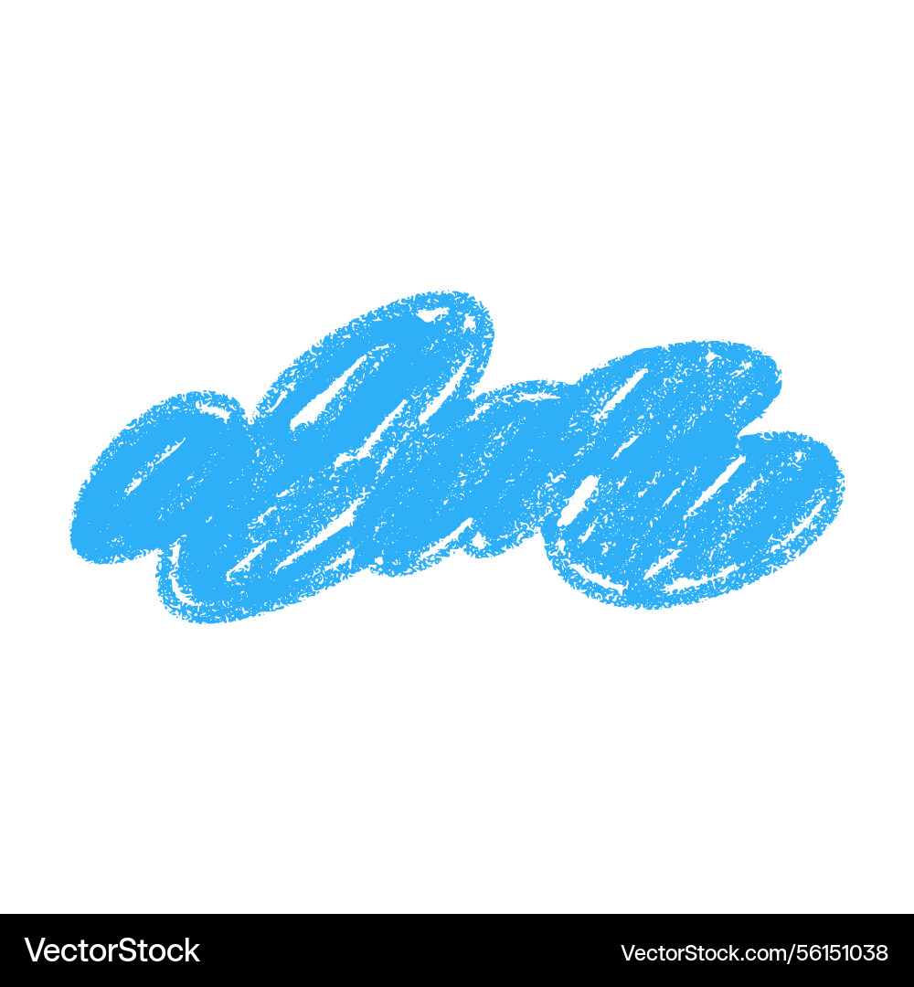 Pastel crayon clouds with chalky texture Vector Image