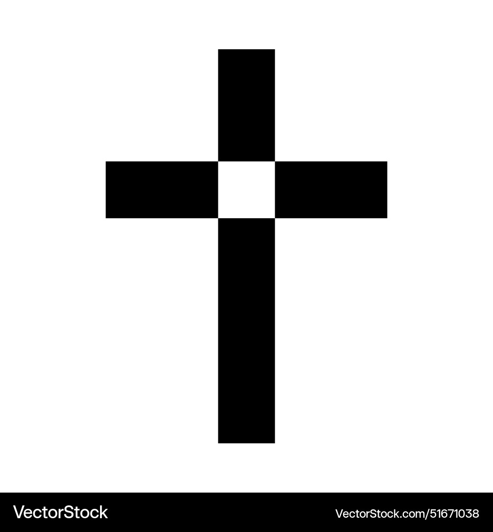Simple cross icon christian symbol Royalty Free Vector Image