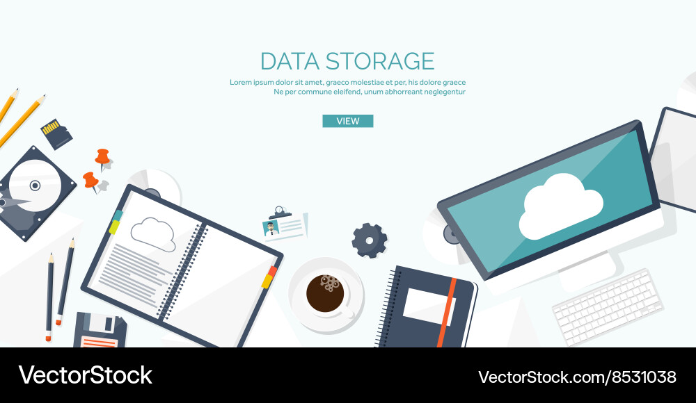 Workplace table Royalty Free Vector Image - VectorStock