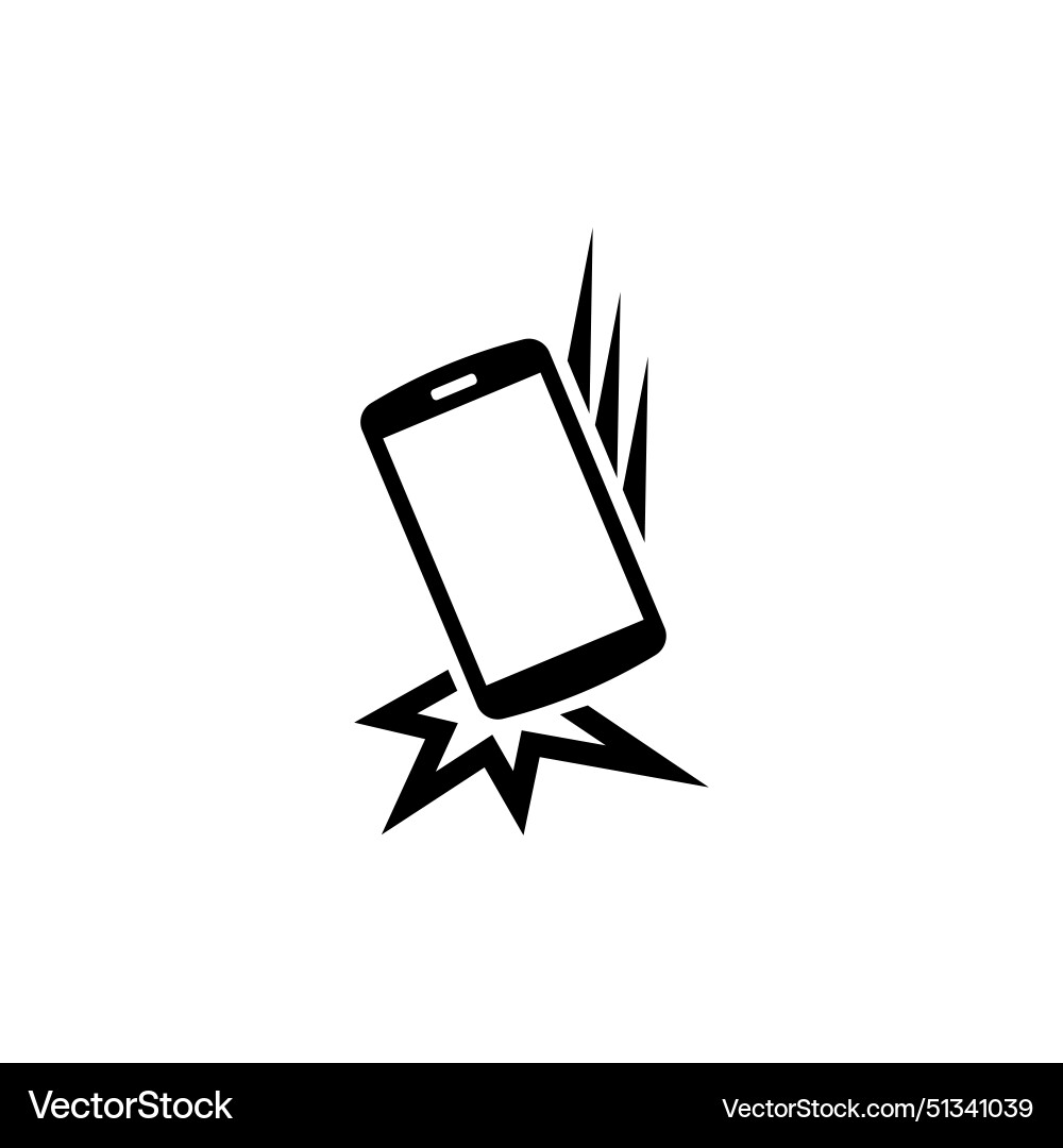 An icon depicting a damaged or broken smartphone Vector Image
