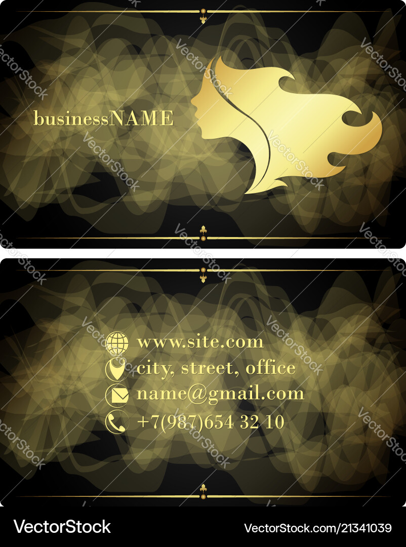 Beauty salon visiting card design Royalty Free Vector Image