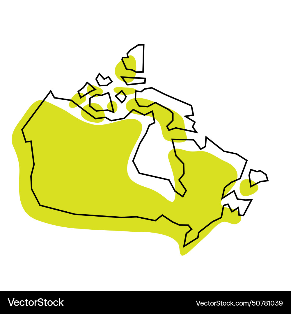 Canada simplified map Royalty Free Vector Image