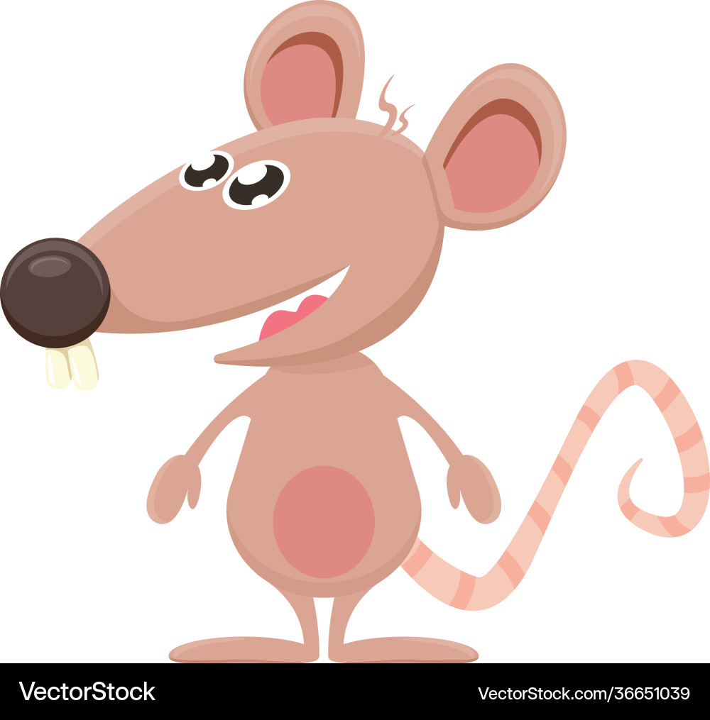 Cartoon funny mouse animal isolated Royalty Free Vector