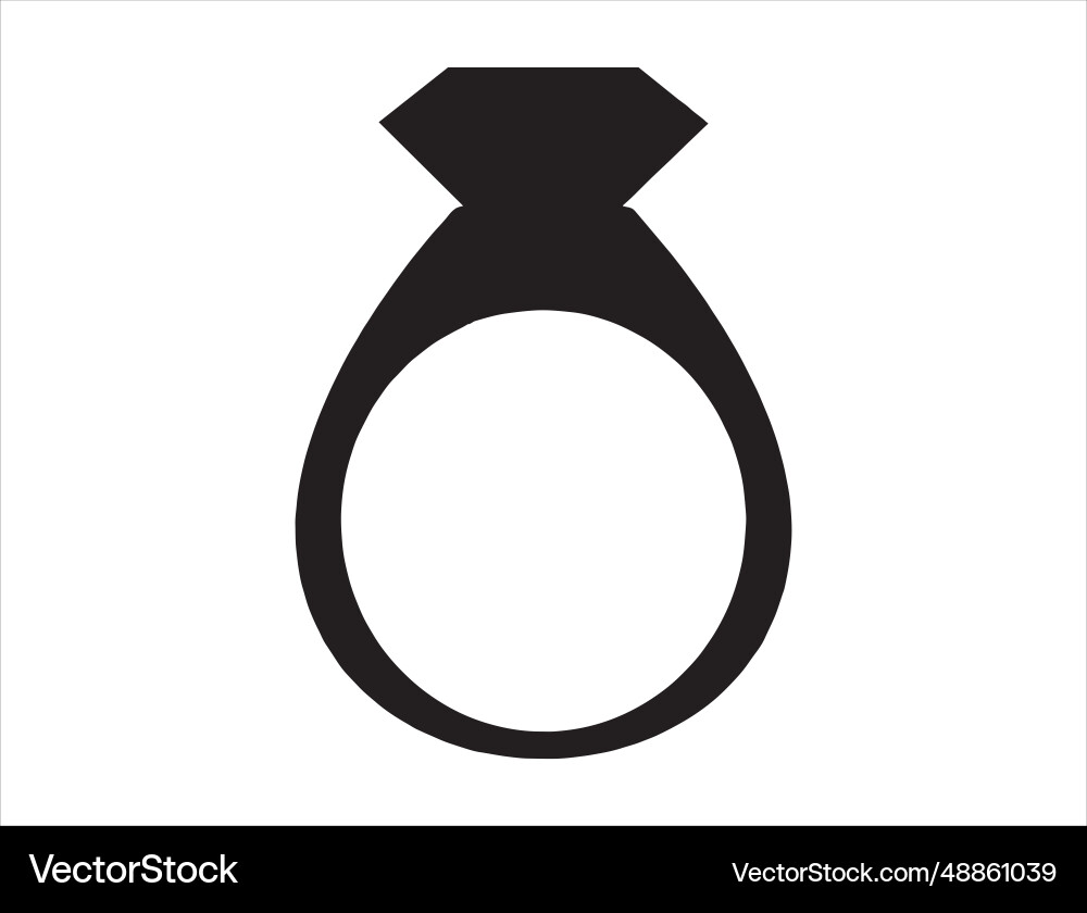 Diamond ring silhouette art Royalty Free Vector Image