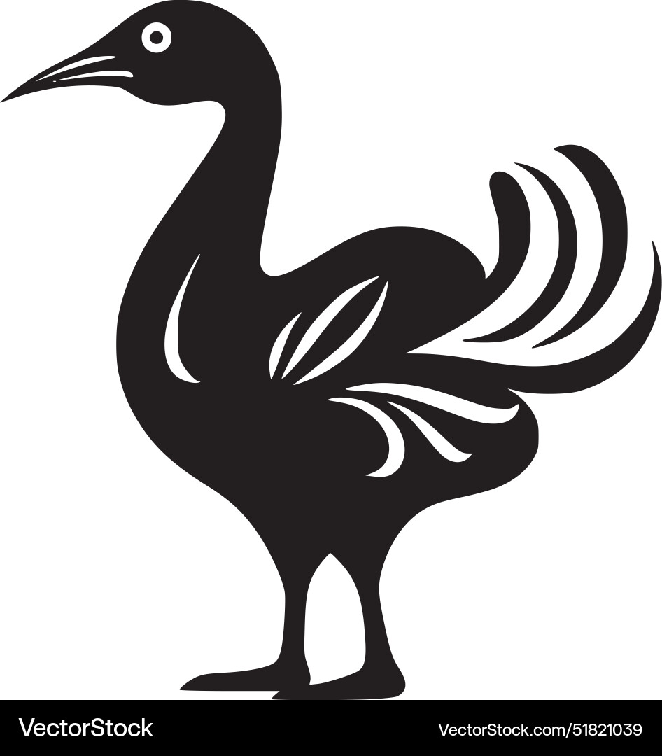 Dodo - black and white isolated icon Royalty Free Vector