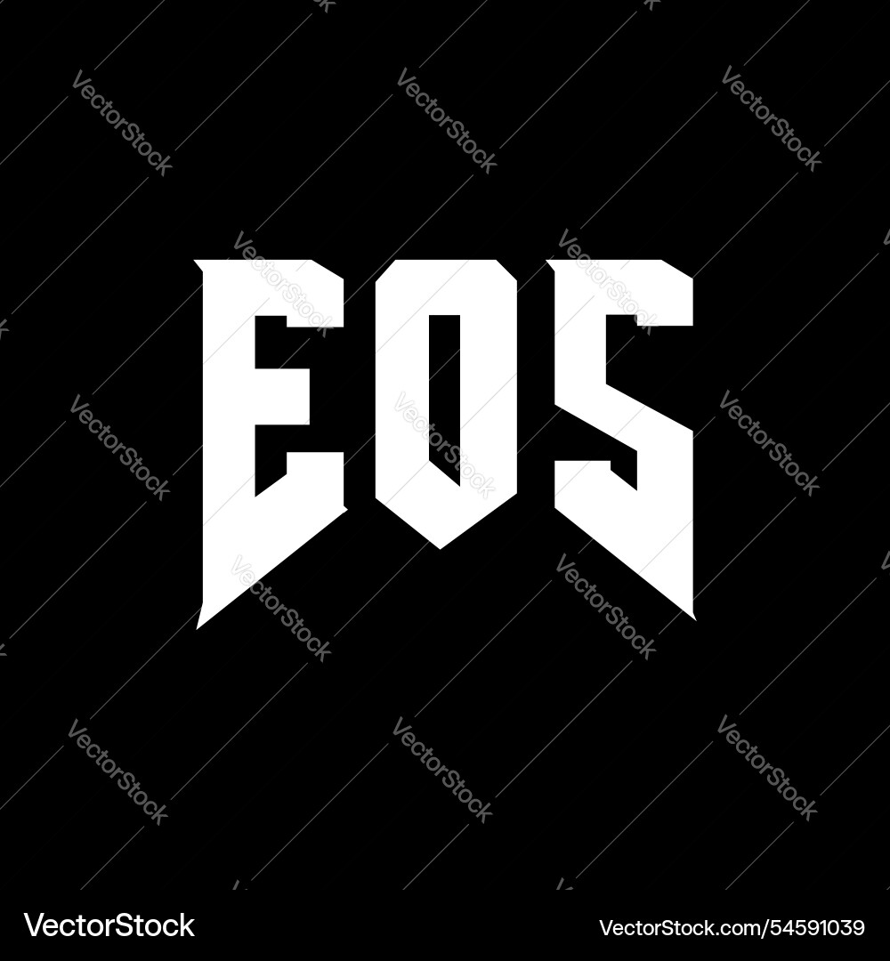 Eos letter logo design for technology company Vector Image