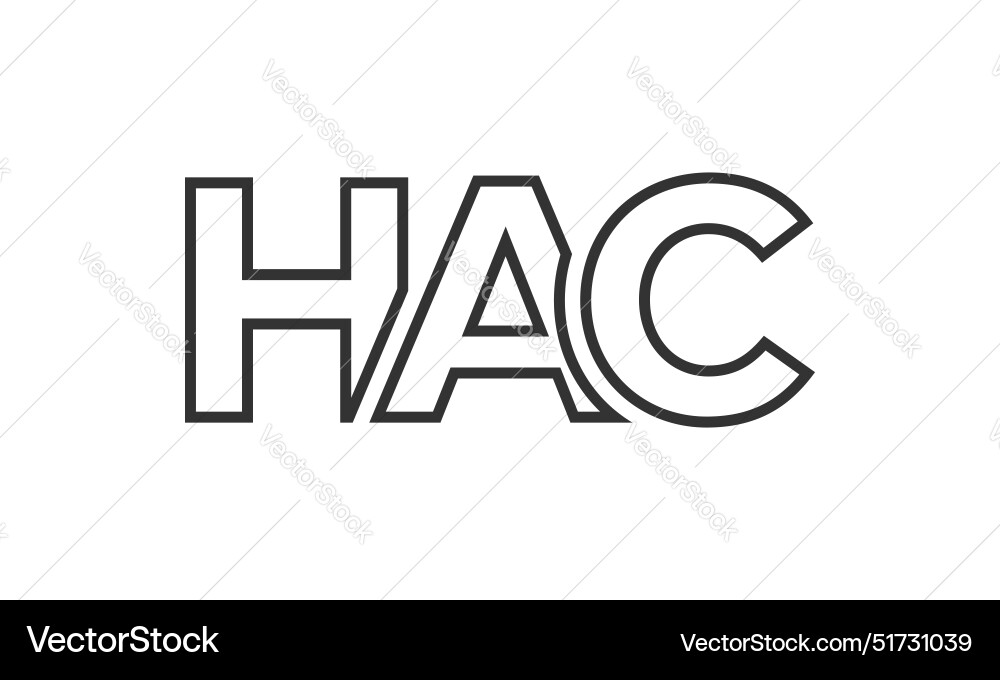 Hac logo design template with strong and modern Vector Image