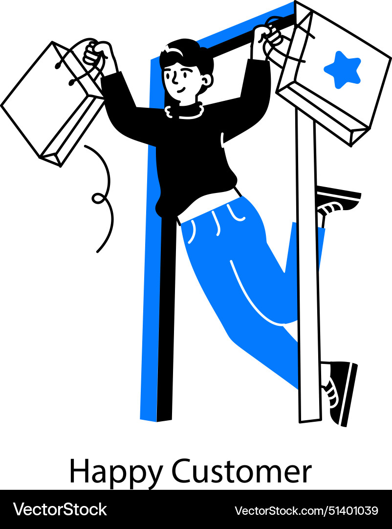 Happy customer Royalty Free Vector Image - VectorStock