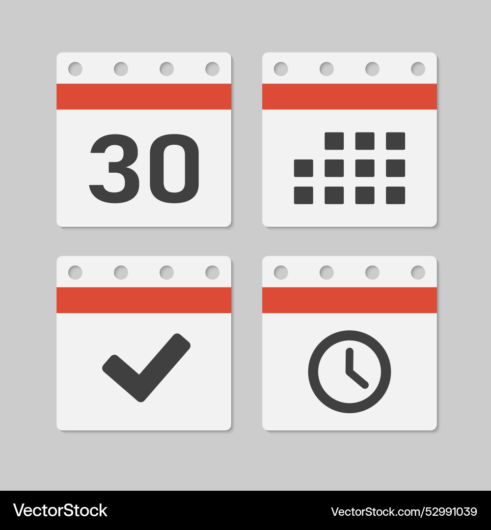 Icon page calendar - 30 day agenda timer done Vector Image