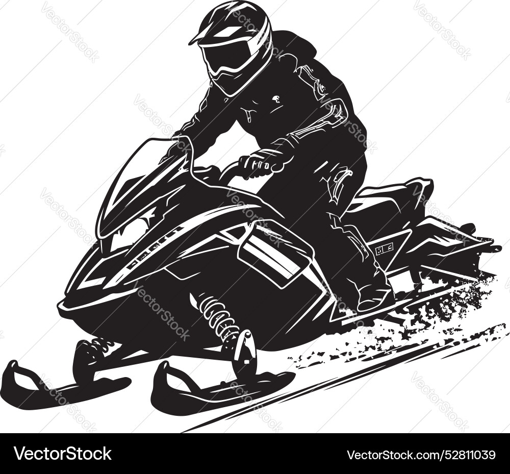 Icy express snowmobile emblematic emblem snow Vector Image