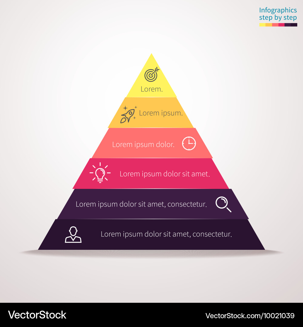 Pyramid for infographics chart diagram Royalty Free Vector