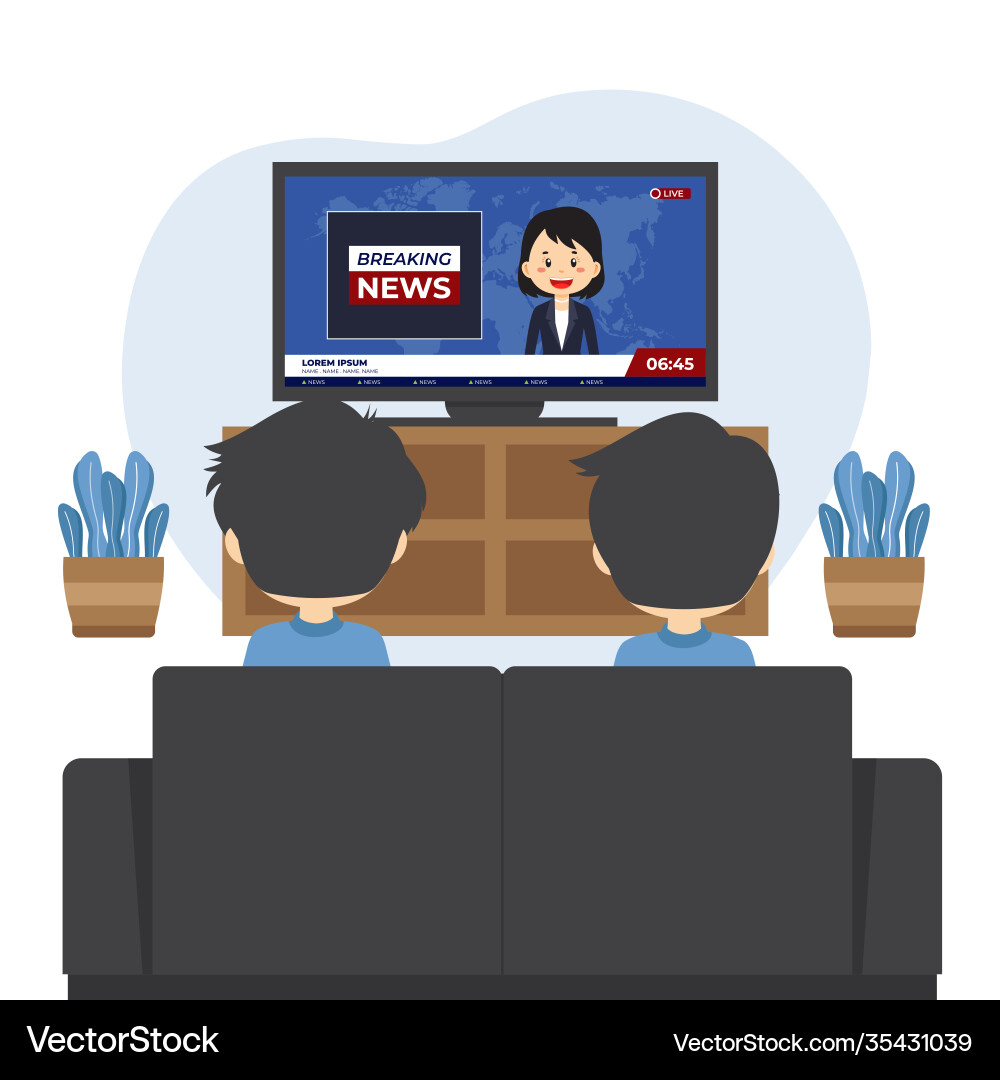 Stock people watching news Royalty Free Vector Image