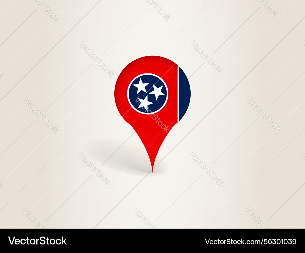 Tennessee Flag Pin Icon Royalty Free Vector Image