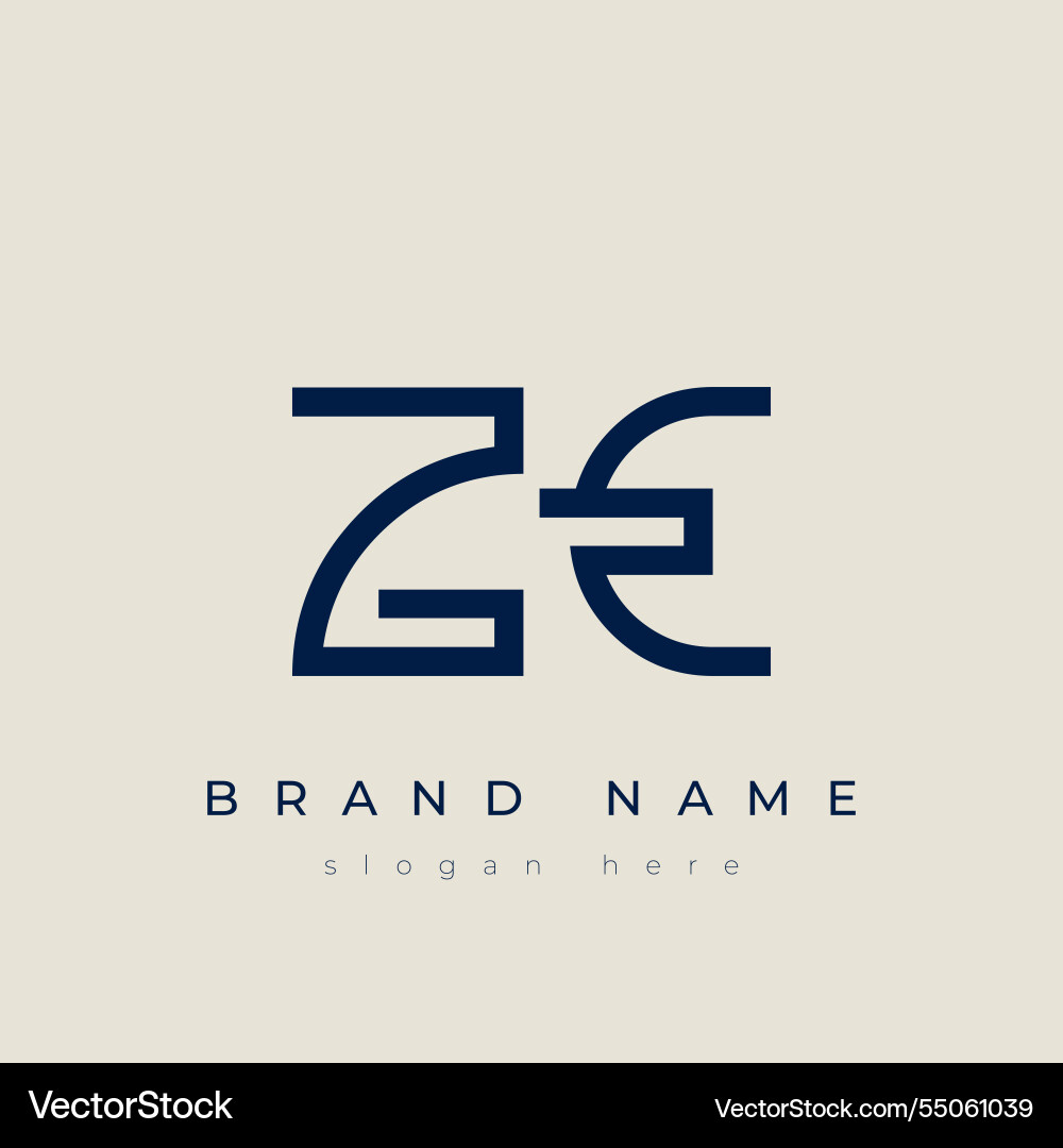 Ze alphabet letter icon logo Royalty Free Vector Image