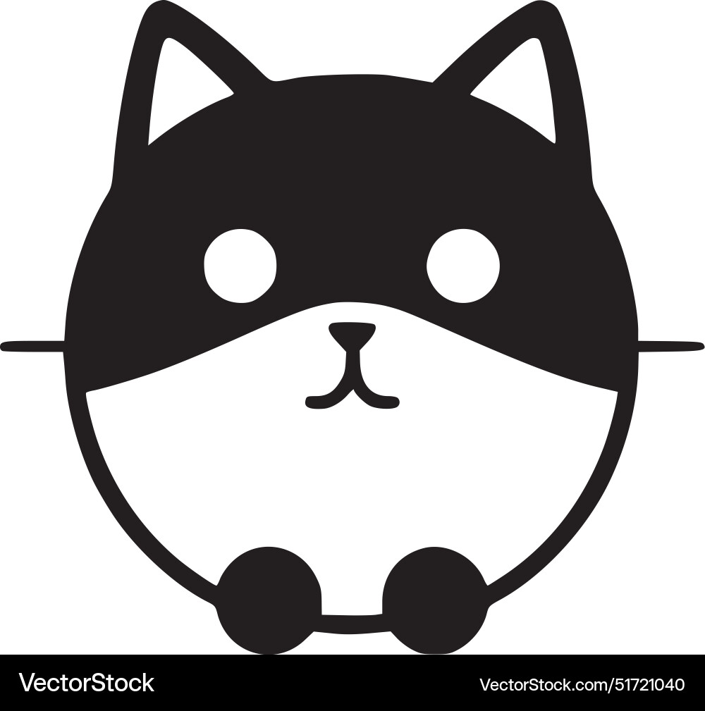 Cat - black and white isolated icon Royalty Free Vector