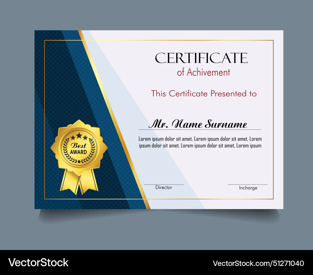 Certificate design Royalty Free Vector Image - VectorStock