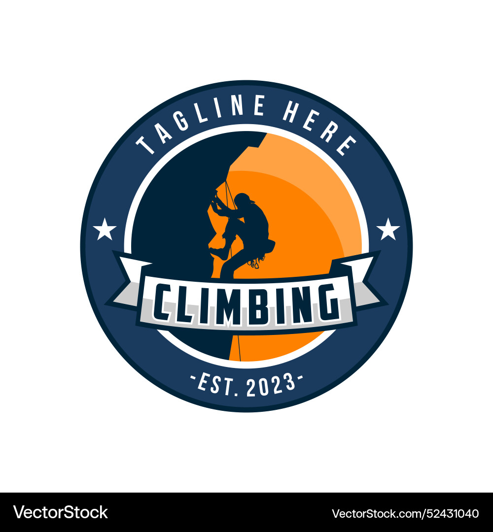 Climbing logo sport design template icon Vector Image