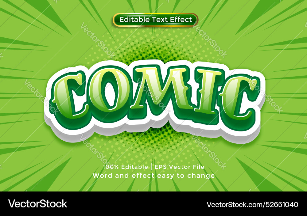 Comic text editable effect Royalty Free Vector Image