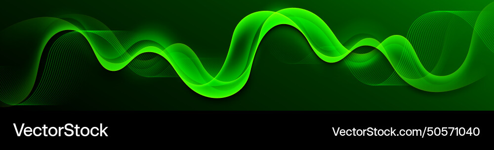 Dark green abstract background with glowing neon Vector Image