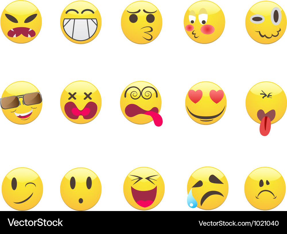 Emoticons set Royalty Free Vector Image - VectorStock