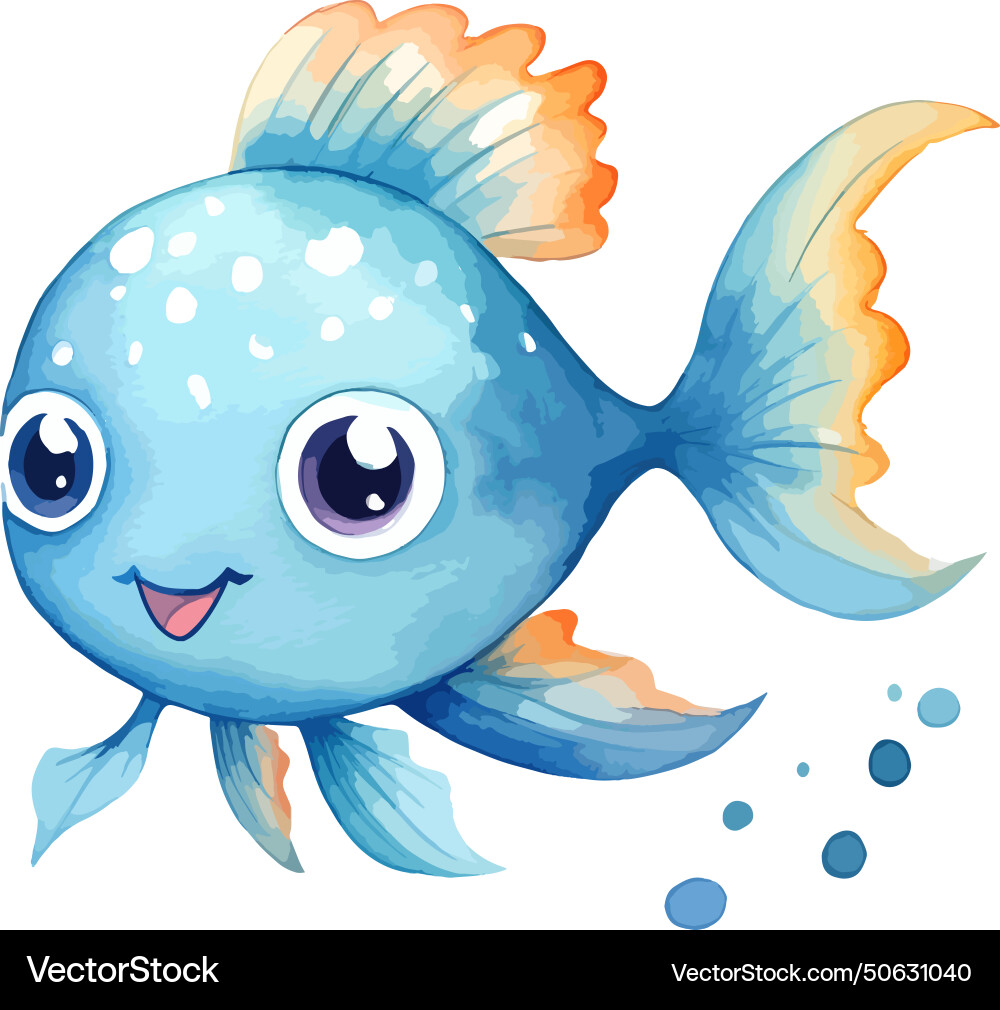 Fish clipart isolated Royalty Free Vector Image