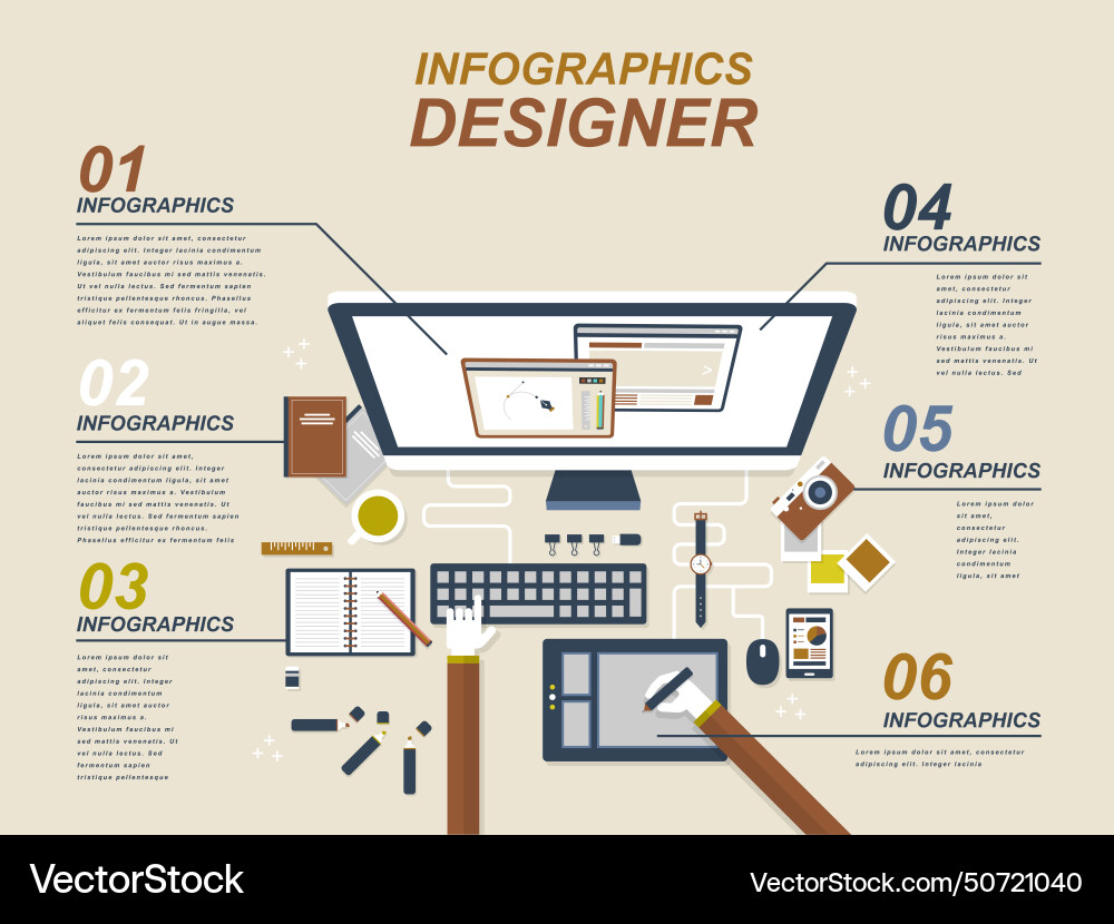Graphic designer concept Royalty Free Vector Image