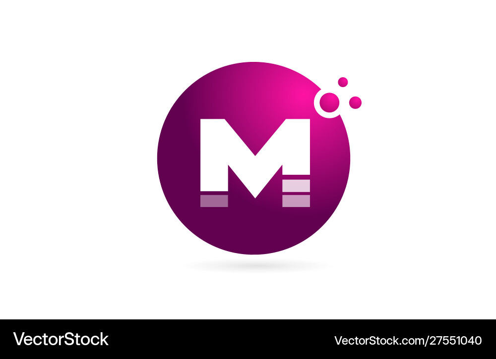 Letter m logo alphabet sphere for company Vector Image
