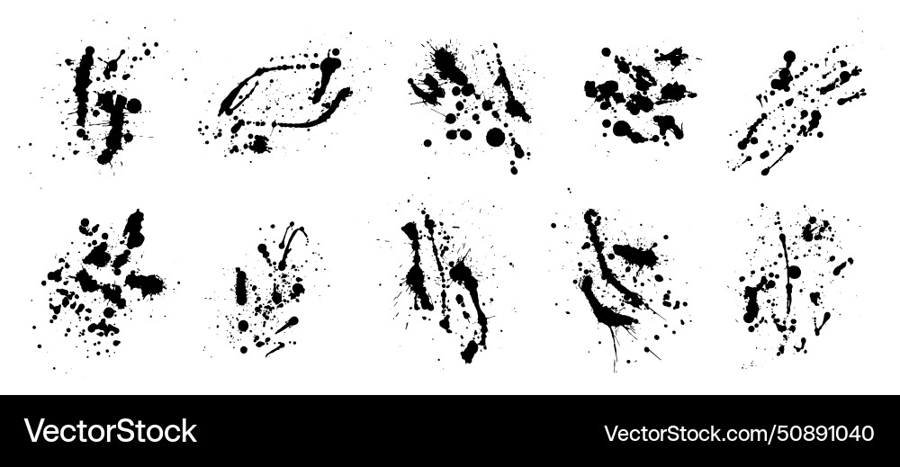 Overlay elements of paint ink splatter set Vector Image