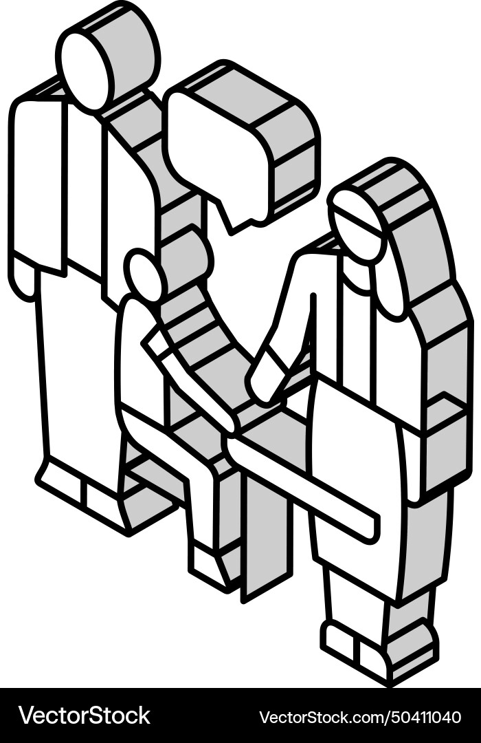 Parent teacher meeting primary school isometric Vector Image