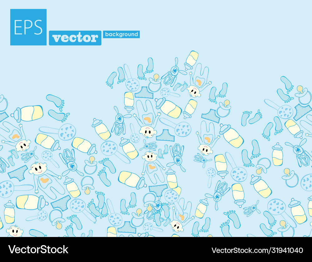 Seamless pattern with baby objects newborn Vector Image
