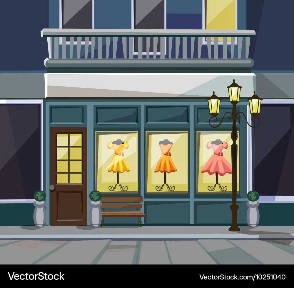 Shop restaurant cafe store front with windows Vector Image
