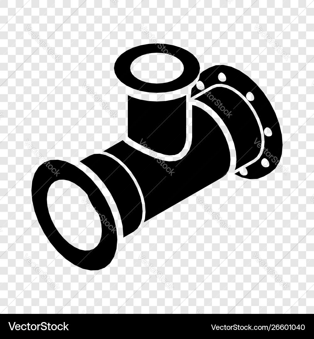 Tee pipe icon simple black style Royalty Free Vector Image