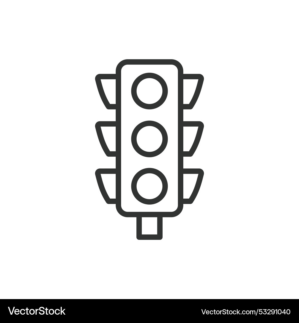 Traffic light in line design Royalty Free Vector Image